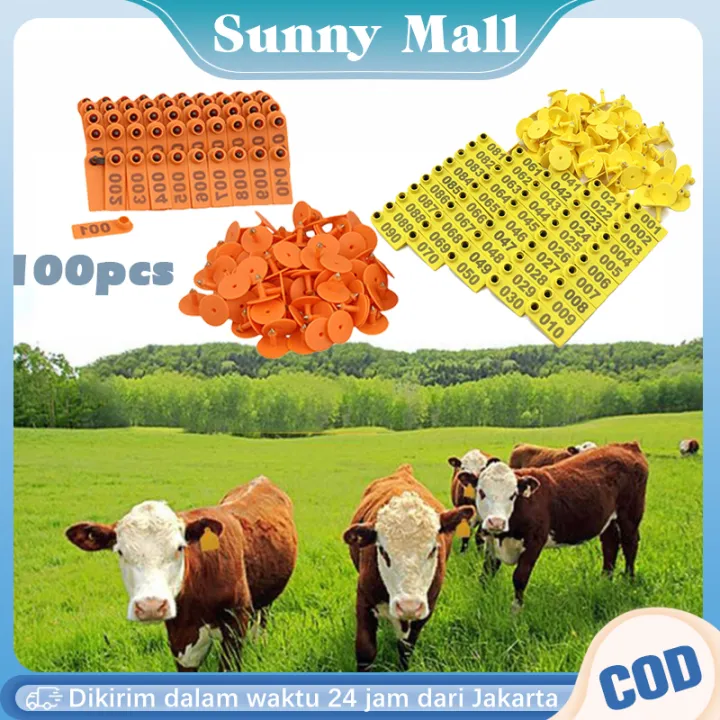 100PCS Ear tag Kambing Domba/Anting Identifikasi Ternak/EarTag Sapi ...