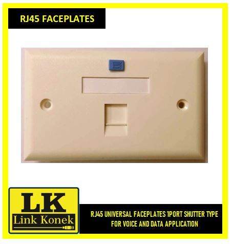 LINK KONEK RJ45 1PORT Universal Faceplate, Horizontal Type, Shutter ...