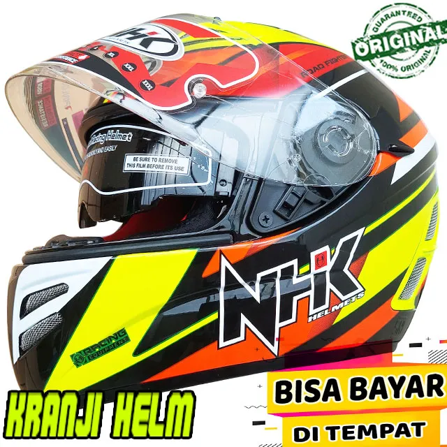 Helm nhk terminator race 03 black yellow terbaru | Lazada Indonesia