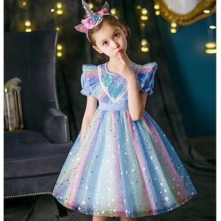 ALENA Gaun Budak Perempuan Kid Dress Princess Dress Girls' New Spring ...