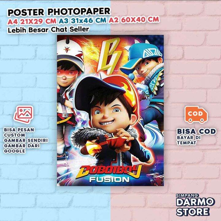 Poster Boboiboy Kartun Hiasan Dinding Anak Yaya Fang Bora Gopal Foster ...
