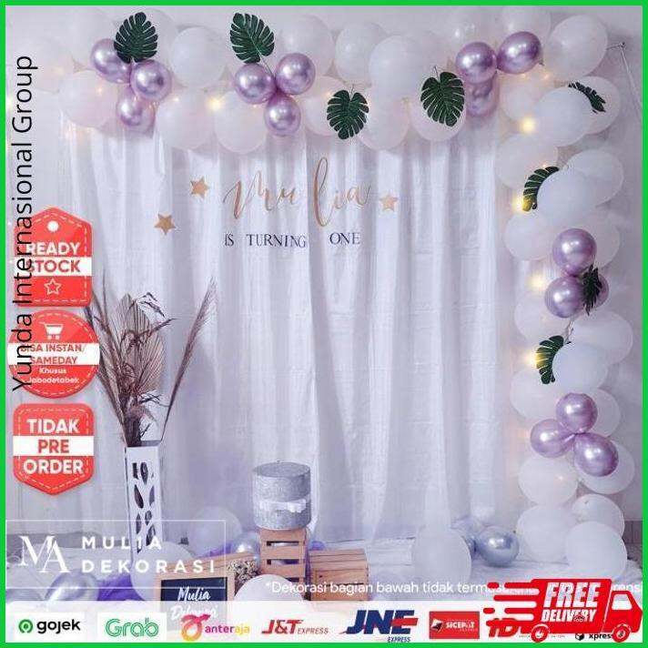 Backdrop Ulang Tahun Estetik Elegan Dekorasi Anak Paket Mulia Mevvah ...