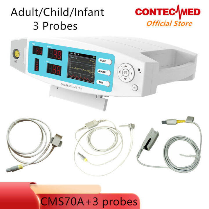 CONTECMED CMS70A+3 Probes Adult+Infant+Child Sensor Pulse Oximeter ...