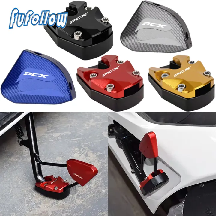 รถจักรยานยนต์ CNC PCX อุปกรณ์เสริมขาตั้งแผ่น Kickstand เครื่องเสียง ...