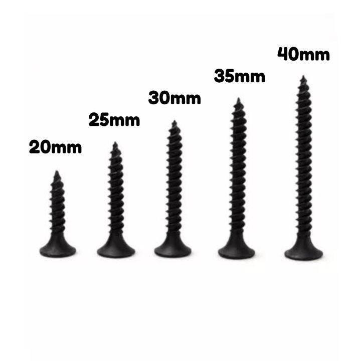 1 kilo wood screws black self tapping 40mm 35mm 30mm 25mm 20mm gypsum ...
