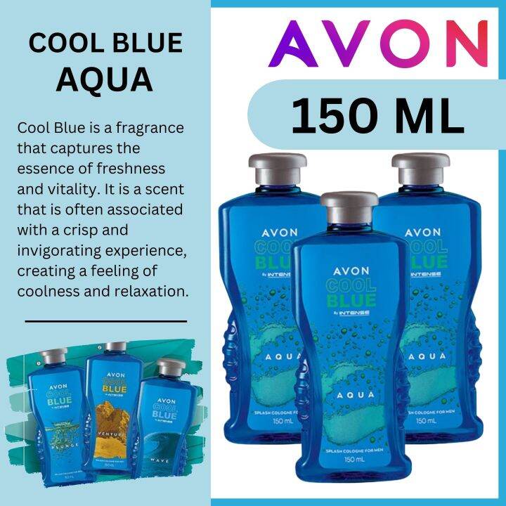 Avon Cool Blue Aqua Splash Cologne for men by Intense 150ml | Lazada PH