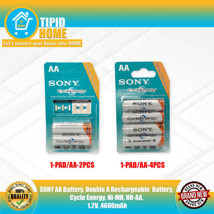 SONY AA Battery, Double A Rechargeable Battery, Cycle Energy, Ni-MH, NH ...