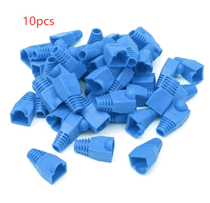 10Pcs Modular RJ45 Cat6 Cat5 Network Cable Connector Plug Boot Strain ...