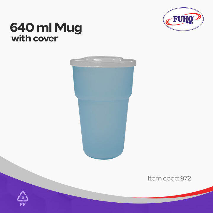 Fuho 640mL Tumbler with Cover / Reusable Drinking Cup / Baso / Plastic Tumbler / 2 pcs. | Lazada PH