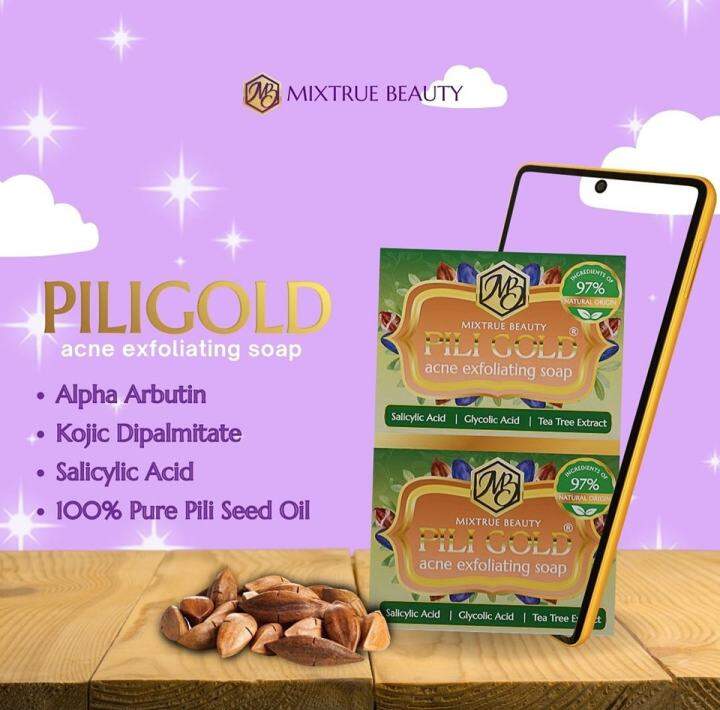 MixTrue Beauty Pili Gold Acne Exfoliating Soap 135g (Duo) | Lazada PH