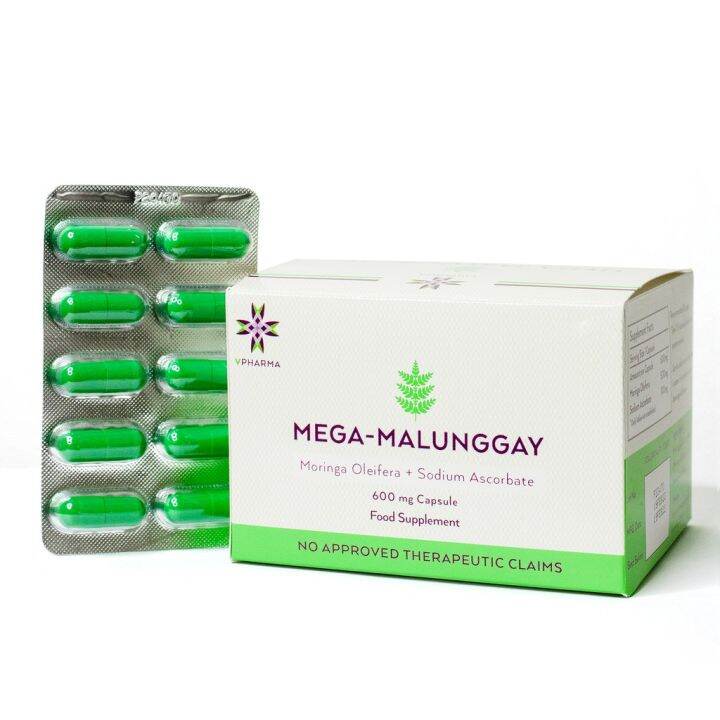 VPharma Mega-Malunggay 10 Capsule Moringa+Sodium Ascorbate Food ...