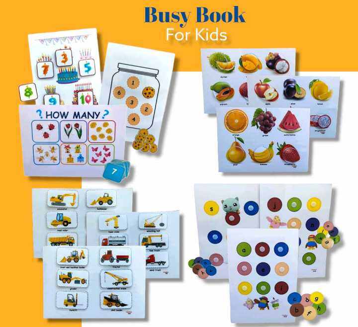 Montessori Book A4 Size Flash Card Toy Busy File Early Learning Busy ...