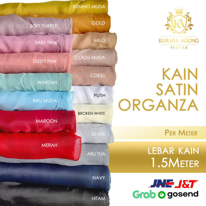 Kain Organza Premium Meteran Polos Organdi Silk Kaca Per Meter dan ...