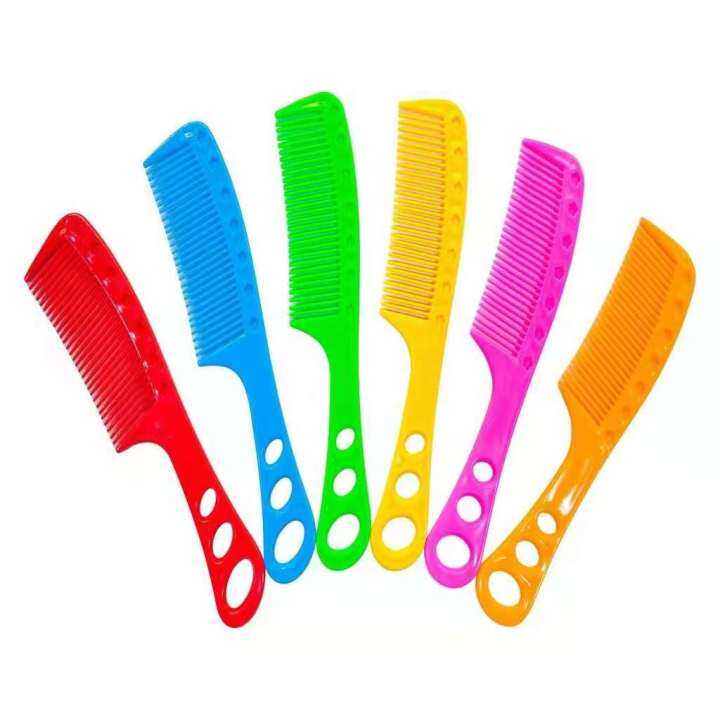 12 pcs Comb Long handle Plastic Comb Colorful Plastic Suklay | Lazada PH