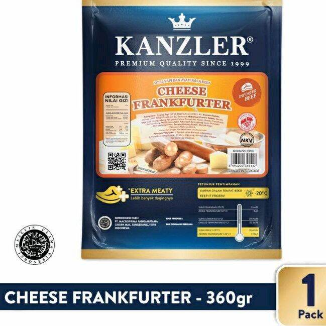 KANZLER CHEESE FRANKFURTER SOSIS SAPI DAN AYAM RASA KEJU 360 gram ...