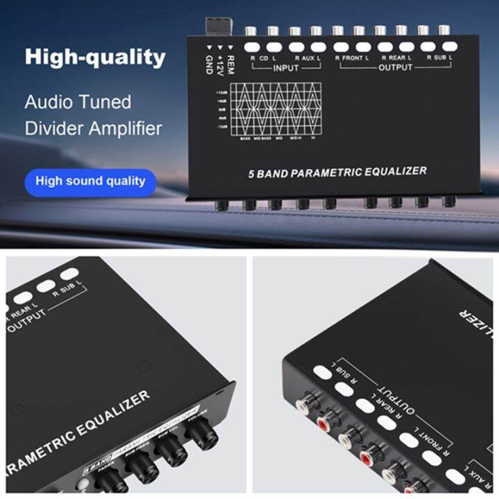 Car Audio Equalizer, Adjustable EQ Car Amplifier Graphic Equalizer with ...