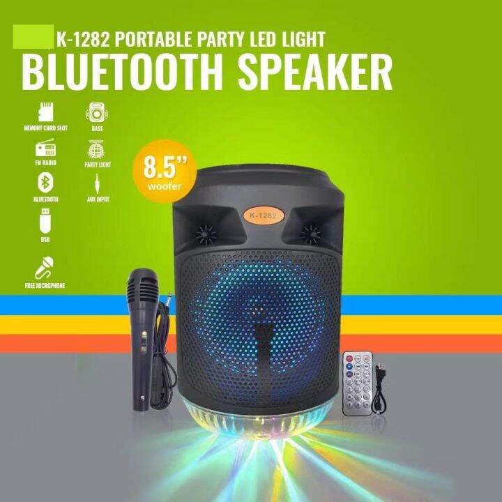 GDPLUS KUKU K-1282 8.5 inches Portable Bluetooth Speaker with mic | Lazada PH