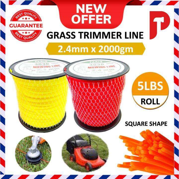 Grass Trimmer Line 2.4MM Tali Mesin Rumput (5LBS/2000GM) | Lazada