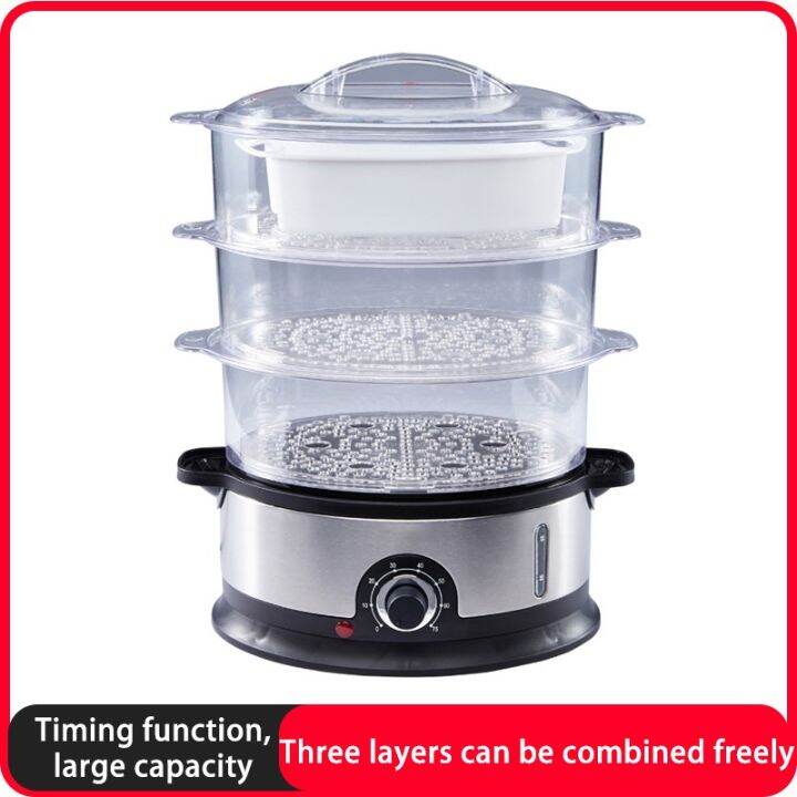 Electric steamer 9 liters household 3-layer siu-mai siumai electric ...
