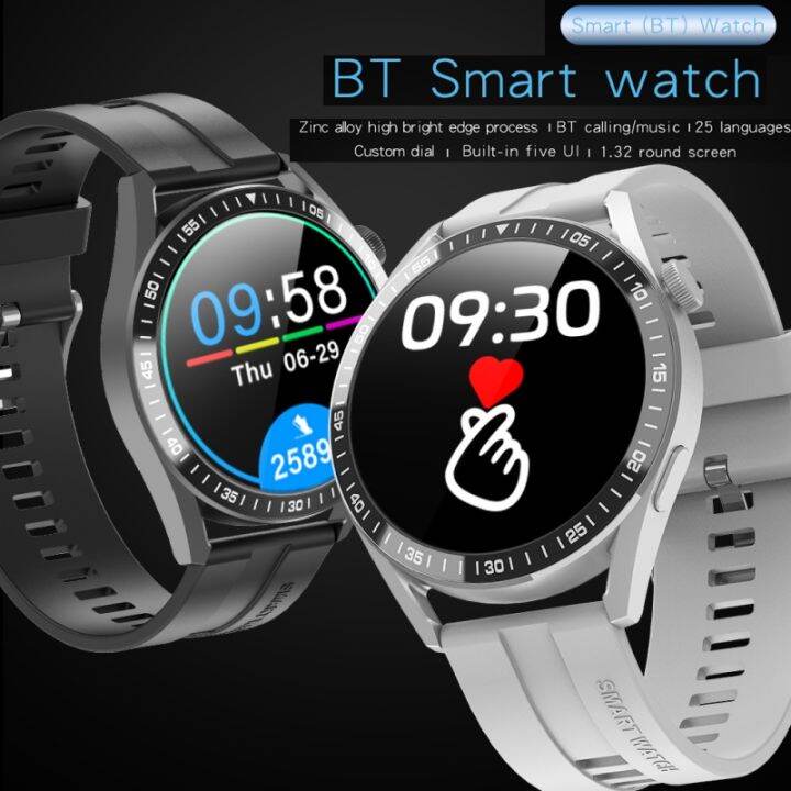 Smart Watch Round Screen Bluetooth Call Pushing Heart Rate Blood Oxygen ...