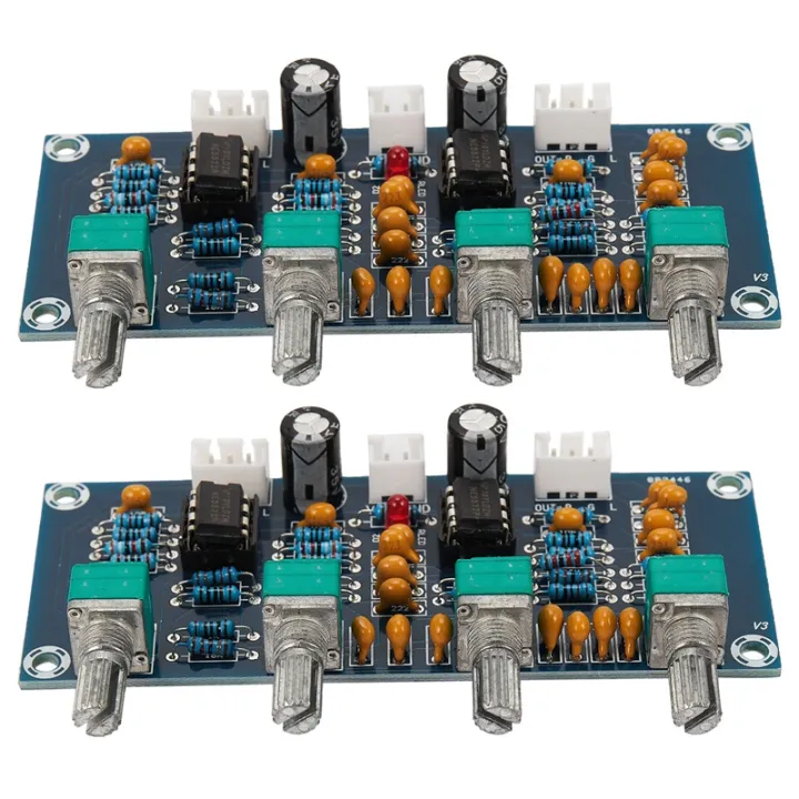 2X NE5532 Tone Board Preamp Pre-Amp with Treble Bass Volume Adjustment ...