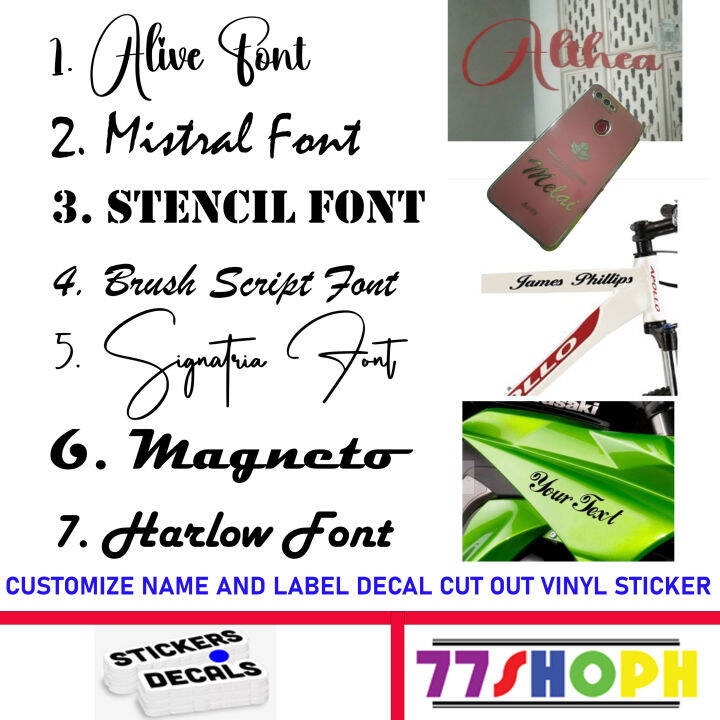 Customize Names and Labels Decal Cut Out Vinyl Sticker | Lazada PH