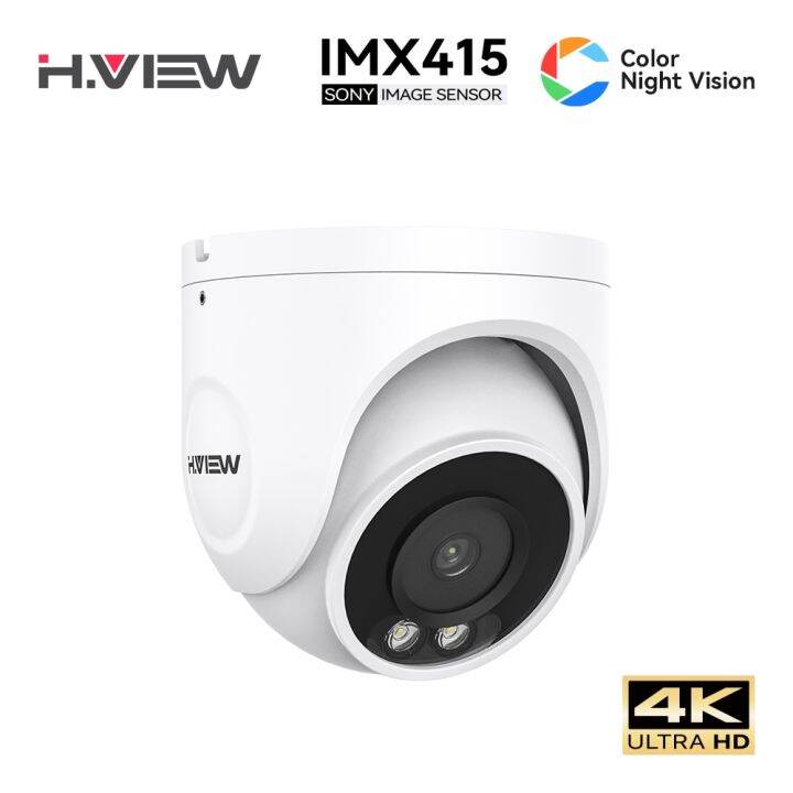 H.VIEW Full Color Night Vision 4K Ip Camera Poe 8MP Cctv Security ...