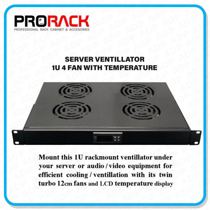 PRORACK 1U Server Rack Mount 4 Fan with temperature display 220v ...