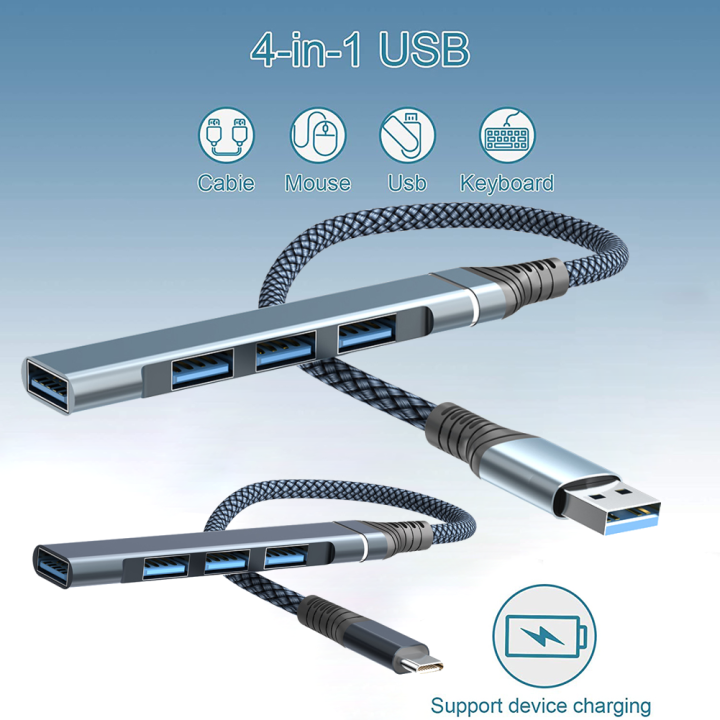 Adaptor Multi-Port, Tipe C/USB Hub 4 In 1/5 In 1 USB3.0 Ekspansi untuk ...