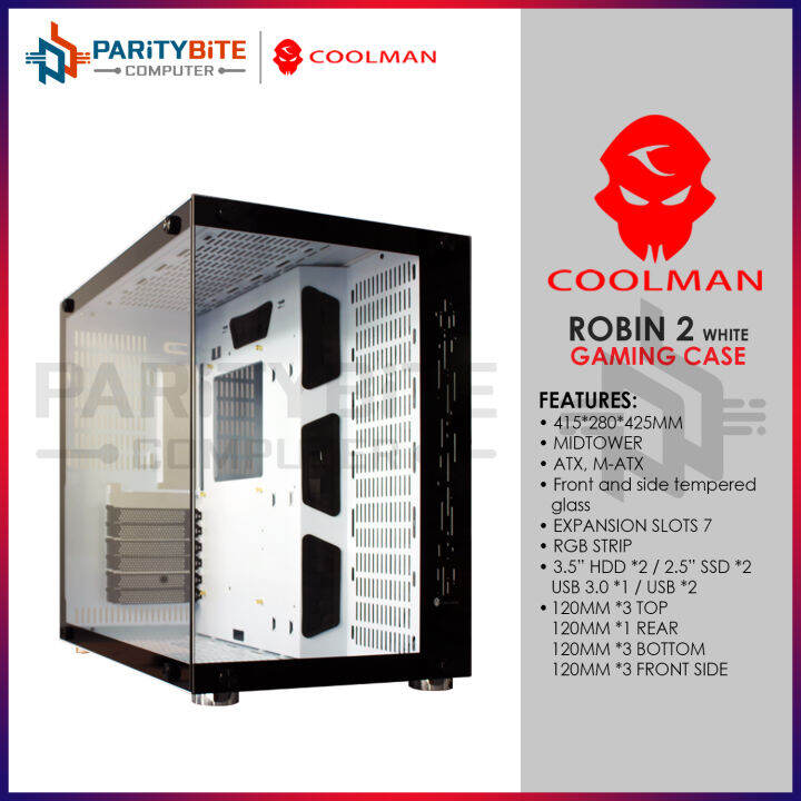 Coolman ROBIN 2 White Full Tower Atx Gaming Case with Led Strips ...