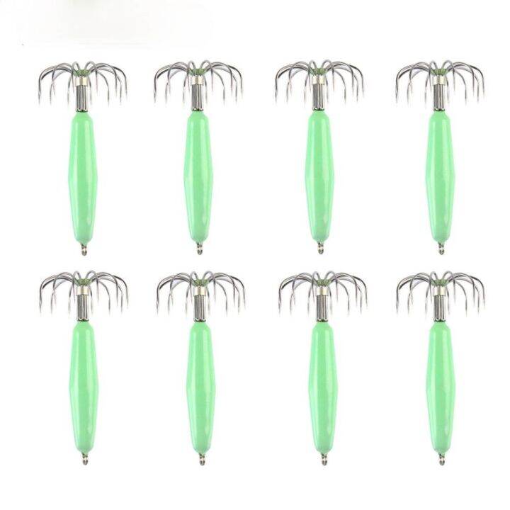 Stainless Steel Luminous Squid Hook Without Barb 12 Needle Blowpipe ...