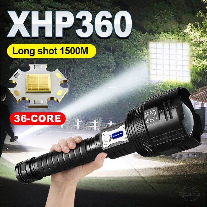 XHP360 flash lights rechargeable 5 Modes torch light powerful ...