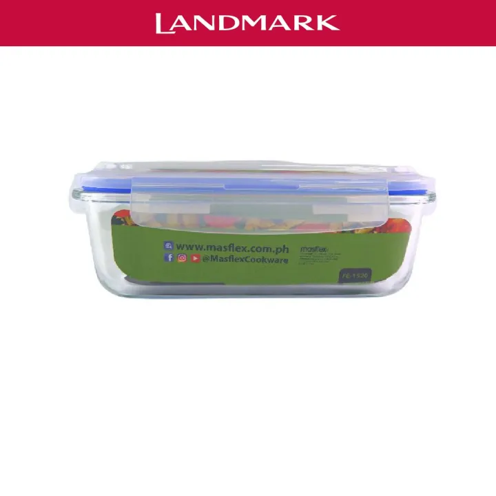 Masflex Rectangular Borosilicate Glass Food Container with PP Lid ...