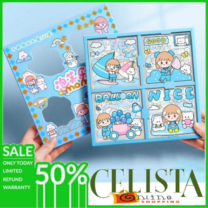 1 pack isi 100 Lembar Pcs Stiker Box Merk SENMU SEN MU Momo Stiker Set ...