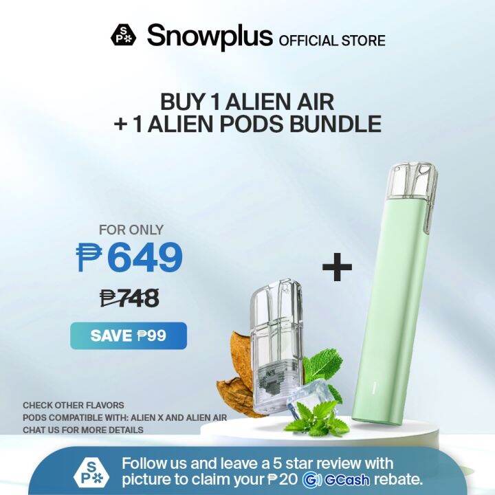 HOT Snowplus Bundle Alien Air Vape Device Pod | Lazada PH