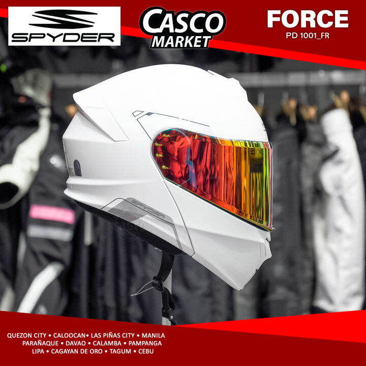 SPYDER FORCE VERSION 2 PLAIN MODULAR DUAL VISOR MOTORCYCLE HELMET WITH ...
