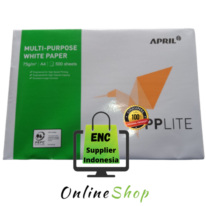 paperlite 500 lembar kertas hvs fotocopi a4 75 gram paperlite per rim ...