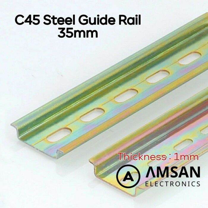 C45 Steel Guide Rail 35mm Din Rail Dudukan MCB Panel Kontrol 1mm 1M ...