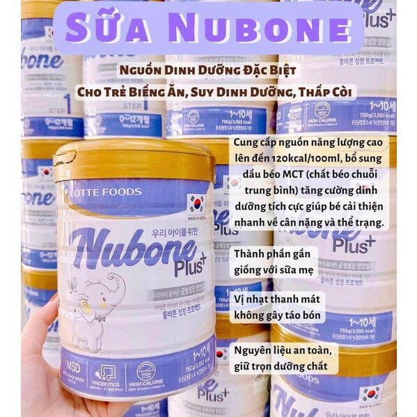 Sữa Nubone Plus + Hàn Quốc cao năng lượng cho trẻ nhẹ cân, thấp còi ...
