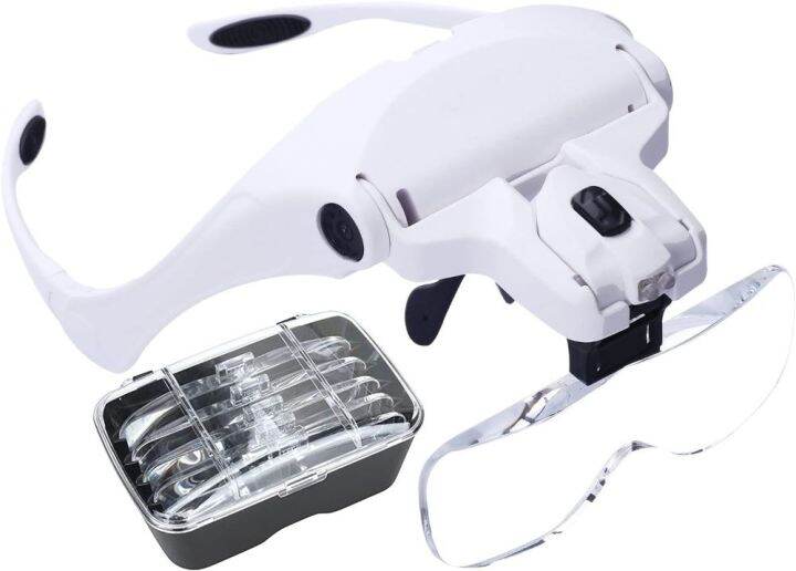 Magnifying Glasses - Head Mount Magnifier with Light, 2 LED ...
