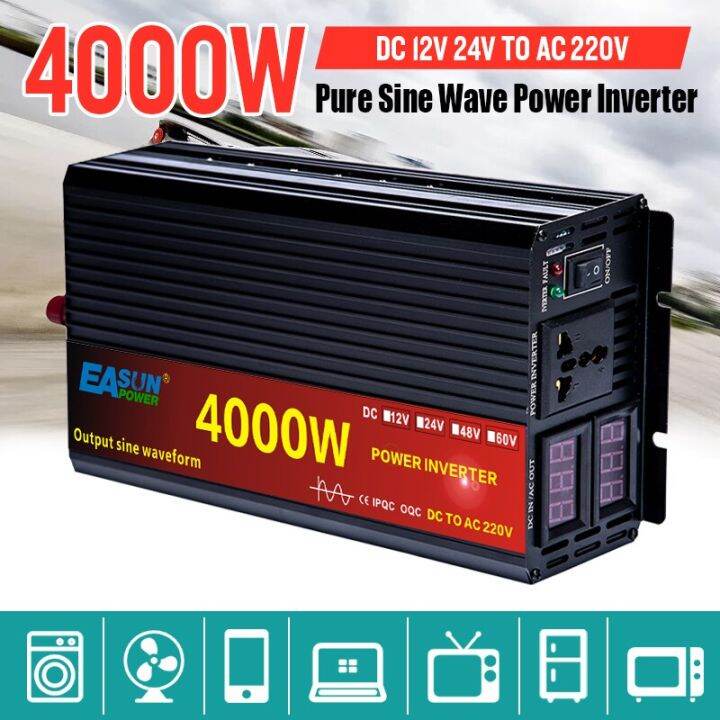 2KW 3KW 4KW 5KW Pure Sine Wave 12V 24V 220V Voltage Transformer Power ...