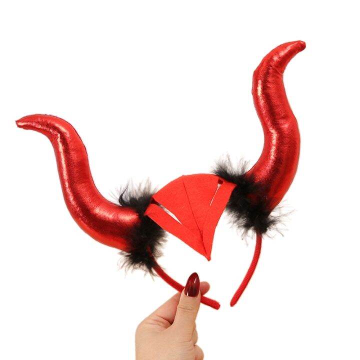 New Arrival Gothic Devil Horns Headband Steampunk Demon Horn Hair Hoop
