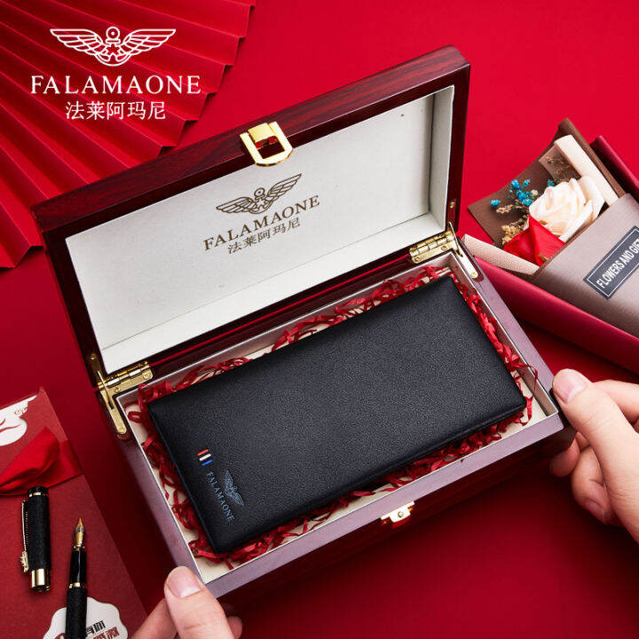 Falai Armani กระเป๋าสตางค์ผู้ชายแบบยาว,กระเป๋าสตางค์ผู้ชายสำหรับเป็น ...