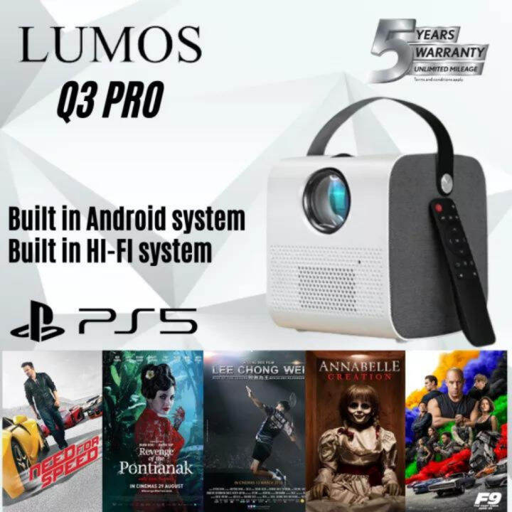LUMOS Ray Projector Q3 Built-in App Android Q3 Pro Smart Projector Mini Projector | Lazada PH