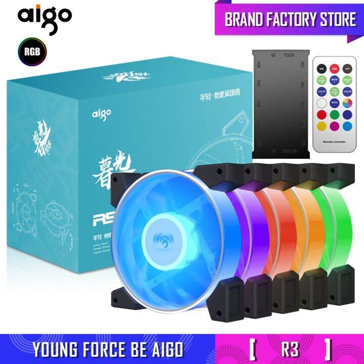 Aigo New 4pin12v Aura Sync Rgb Fan pack 120mm Led Pc Desktop Computer ...