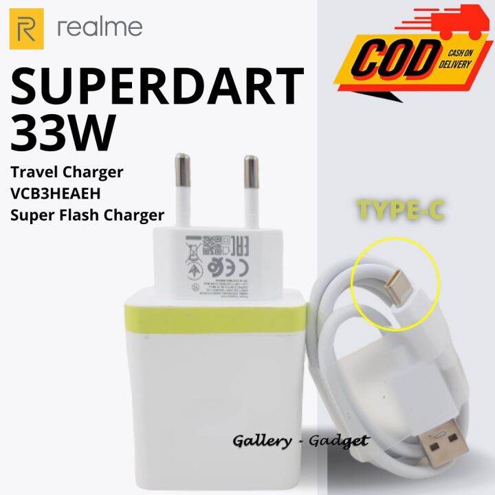 REALME TRAVEL CHARGER 33W SUPERDART SUPERVOOC ORIGINAL KABEL TYPE-C For ...