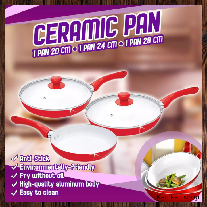 Original Bundle Of 5 Pcs Authentic Ceramic Frying Pan Set Non Stick ...