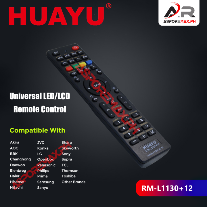 Huayu RM-L1130+12 LCD/LED Universal Remote Control | Lazada PH