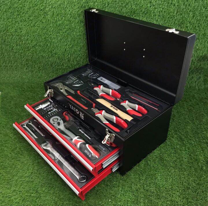 Yato YT-38951 Tool Box with 80pcs Tool Kit Set Kit | Lazada
