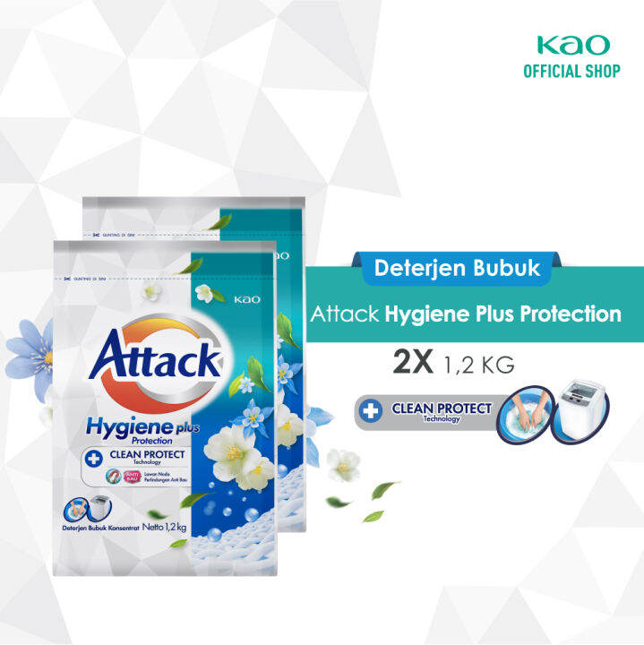 Attack Hygiene Plus Protection Deterjen Bubuk Semua Jenis Mesin Cuci ...